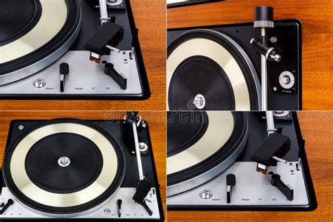 Collection Of Images With Vintage Stereo Turntable Vinyl Record Player