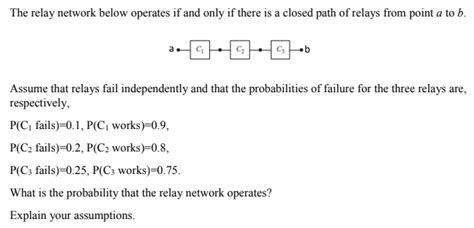 solved the relay network below operates if and only if there