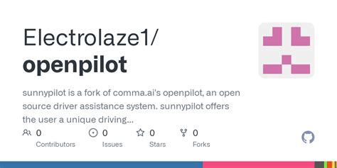 GitHub Electrolaze Openpilot Sunnypilot Is A Fork Of Comma Ai S Openpilot An Open Source