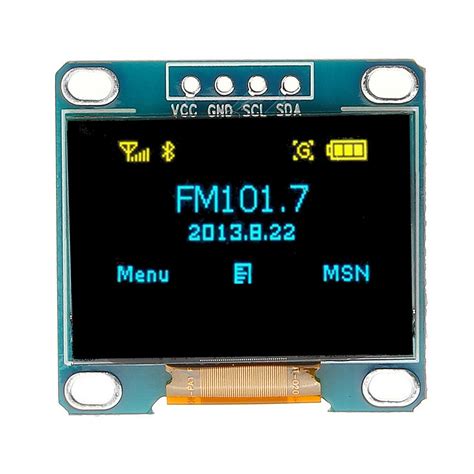 0 96 inch 4pin blue yellow iic i2c oled display module arduino coupon price