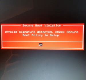 Secure Boot Violation Was Tun Computer Administrator