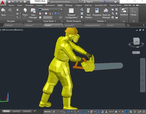 Woodcutter 3d Person Autocad Dwg Cadsample Com Free Dwg Cad File