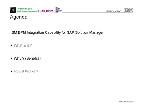 Ibm Bpm Integration With Sap Solution Manager Capability And Benefits Ppt