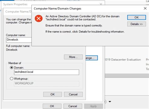 Error An Active Directory Could Not Be Contacted Or Cannot Find Domain
