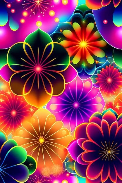 Premium Ai Image Colorful Seamless Repeating Pattern Abstract Fairy