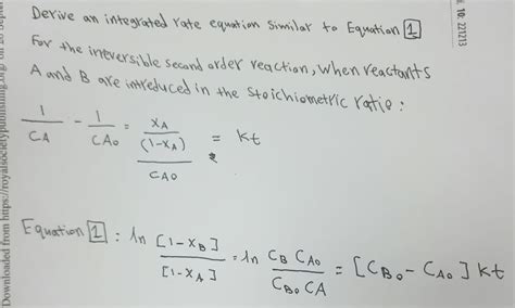 Solved Derive An Integrated Rate Equation Similar To