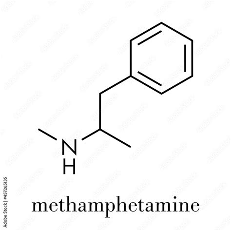 Methamphetamine Crystal Meth Methamfetamine Stimulant Drug Molecule