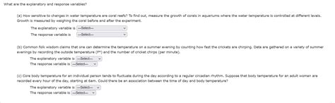 Solved What Are The Explanatory And Response