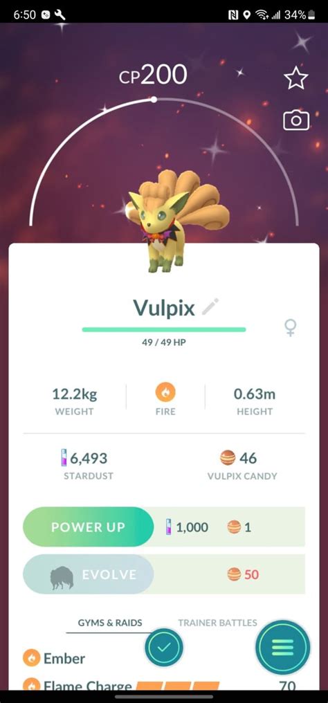 Shiny Costumed Vulpix R Pokemongo