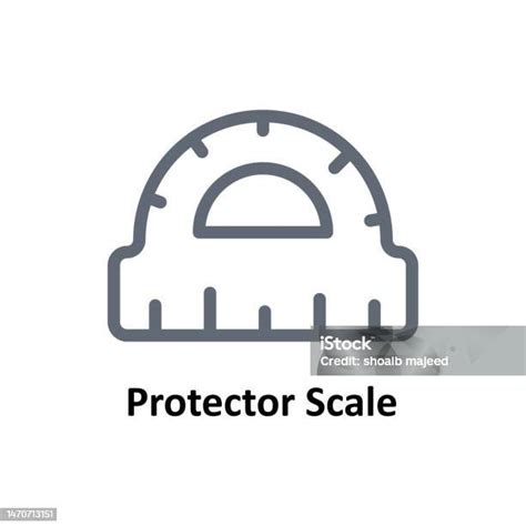 Protector Scale Vector Outline Icons Simple Stock Illustration Stock Stock Illustration