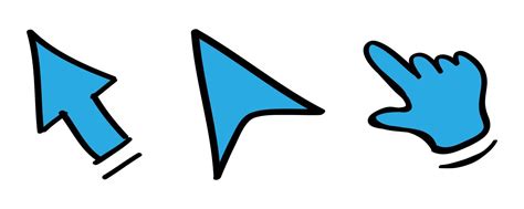 hand drawn pointer cursor icons in doodle style 10981754 vector art at