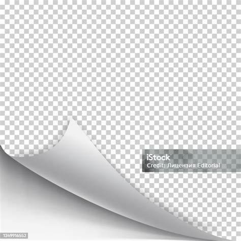 투명 배경 벡터 에 그림자와 함께 감싸여 말린 종이 페이지 사실적인 그림 Eps 10 종이에 대한 스톡 벡터 아트 및 기타