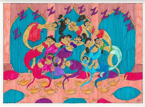 Sleepy Genie Harem Of Agrabah By Emperornortonii On Deviantart
