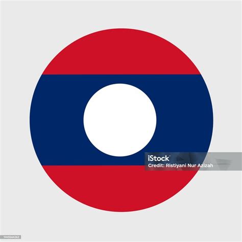 라오스 국기의 평평한 둥근 모양의 벡터 그림입니다 버튼 아이콘 모양의 공식 국기 0명에 대한 스톡 벡터 아트 및 기타 이미지