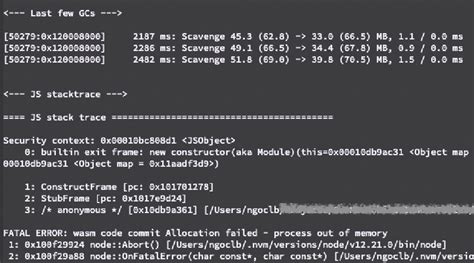 Node M1 Fatal Error Wasm Code Commit Allocation Failed Process Out
