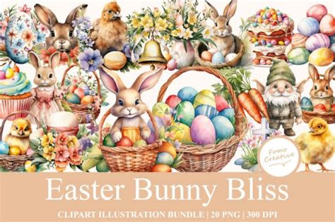 Easter Bunny Bliss Clipart Graphic By Fomo Creative · Creative Fabrica