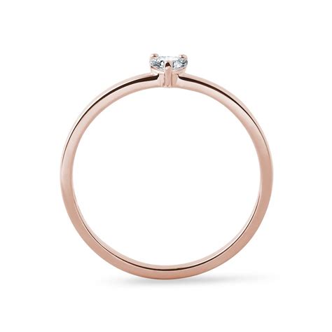Rose Gold Diamond Heart Ring Klenota