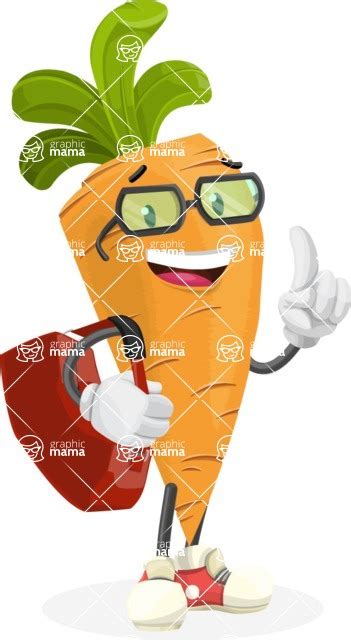 Cartoon Carrot Vector Character Aka Carl Maccarrot Traveling With