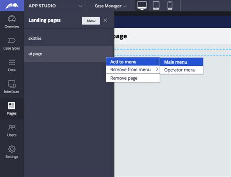 Creating And Editing UI Pages For Navigation Pega Release 8 1