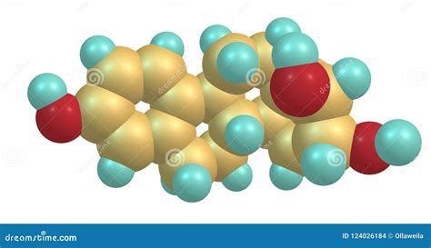Estriol Molecular Structure Isolated On White Stock Illustration