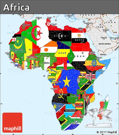 Free Flag Simple Map Of Africa Single Color Outside Borders And Labels