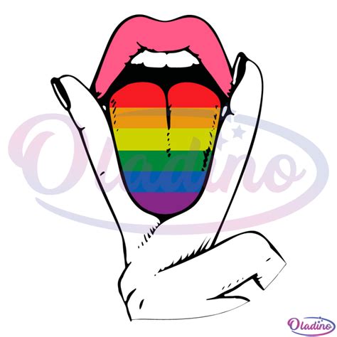 Free Lgbt Pride Lesbian Tongue Svg Digital File Rainbow Tongue Lgbt