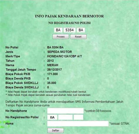 Cek Pajak Kendaraan Bermotor Online Homecare24
