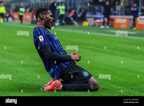 Ange Yoan Bonny Of Fc Internazionale Celebrates After Scoring A Goal