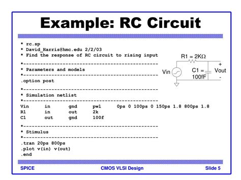 Ppt Introduction To Cmos Vlsi Design Spice Simulation Powerpoint