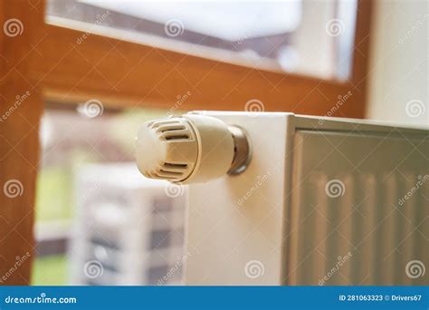 Radiator In The Apartment White Heated Battery Stock Image Image Of