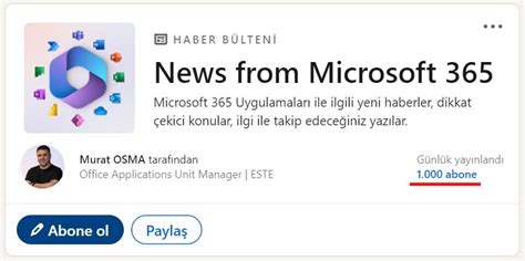 Murat Osma Linkedin‘de Beşiktaş Microsoft365 Osma