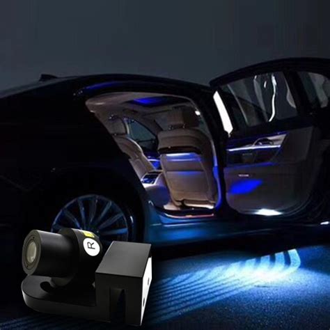 2 Pcs Dc 8 36v 유령 그림자 의례 천사 날개 프로젝션 램프 자동차 도어 Led 환영 조명 아이스 블루 라이트