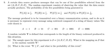 Solved 9 A Certain Data Source Produces Messages That Can