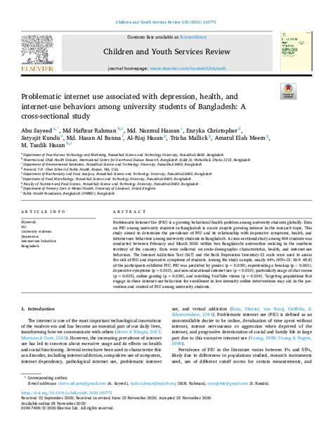 Pdf Problematic Internet Use Associated With Depression Health And