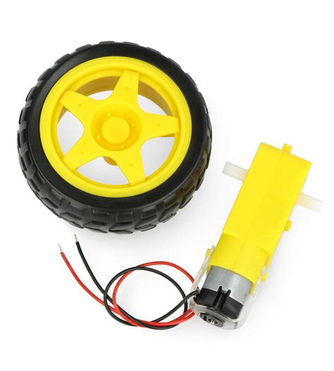 Wheel Dc Motor 65x26mm 5v With 48 1 Gear Wires Botland Robotic Shop