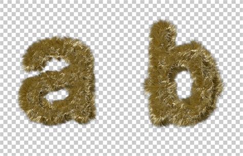 금발 모피 편지 A와 편지 B 프리미엄 Psd 파일