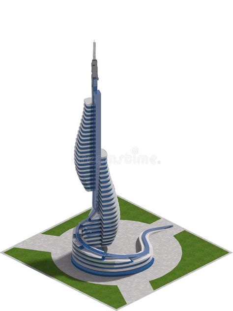 Futuristic 3d Game Architecture In Isometric Projection Stock Illustration Illustration Of