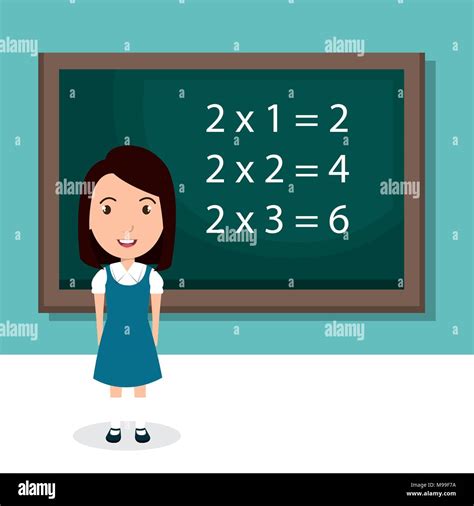 Girld With Chalkboard Classroom Character Stock Vector Image And Art Alamy