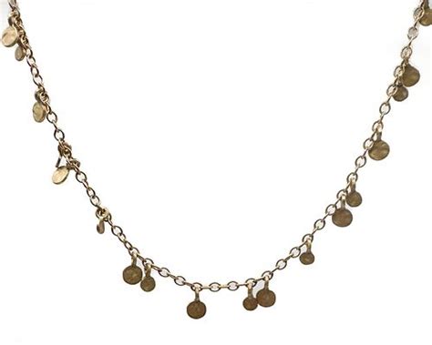 Me And Ro 10k Gold Tiny Hammered Disc Chain Necklace Sold At Auction On