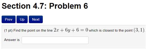 Solved Section 47 Problem 6 Prev Up Next 1 Pt Find The