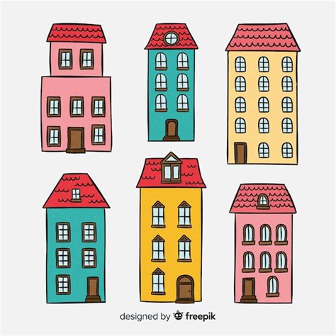 Set De Bonitas Casas Vector Gratis