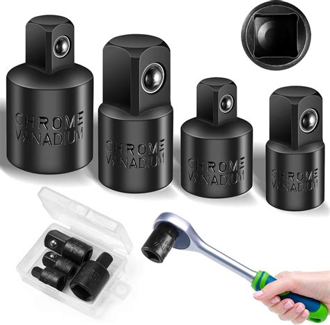 Furuising 4pcs Impact Socket Adapter Set 14 To 38 12 To 38