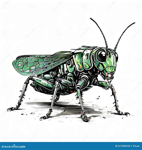 Drawing Of A Grasshopper With A Yellow Body And The Word Quot Bug Quot
