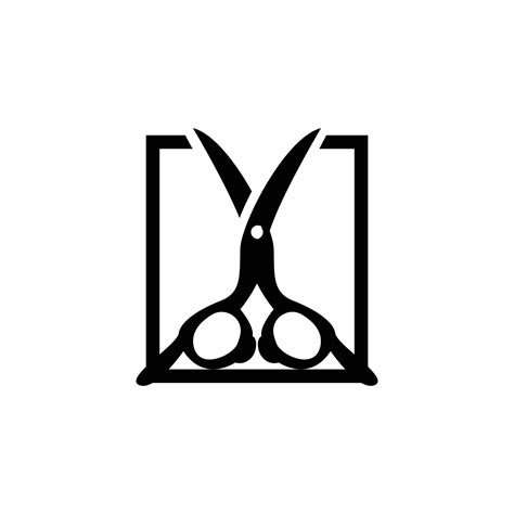 Scissors Logo Cutting Tools Vector Barbershop Razor Scissors Simple