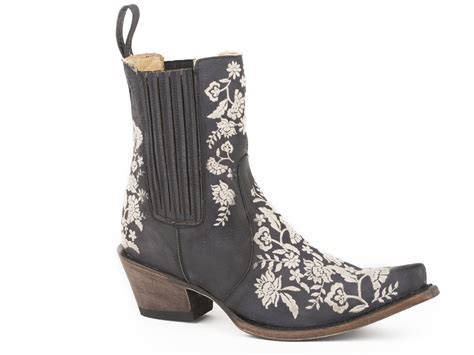 Stetson Ladiess Black Fashion Snip Toe Cordelia Boots
