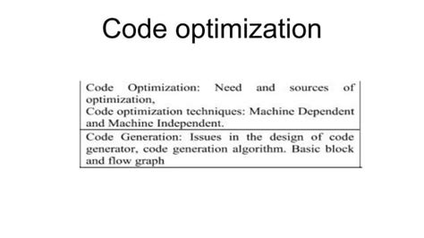 Spccsem6chapter 6code Optimization Part Ppt
