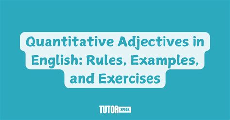 Quantitative Adjectives In English Rules Examples And Exercises