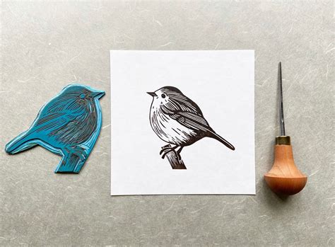 Robin Linocut Art Print Original Linocut Nature Print Handprinted