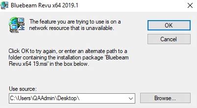 Update Error The Feature You Are Trying To Use Is On A Network