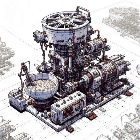 Bricks Machine Sketch Dalle Prompt